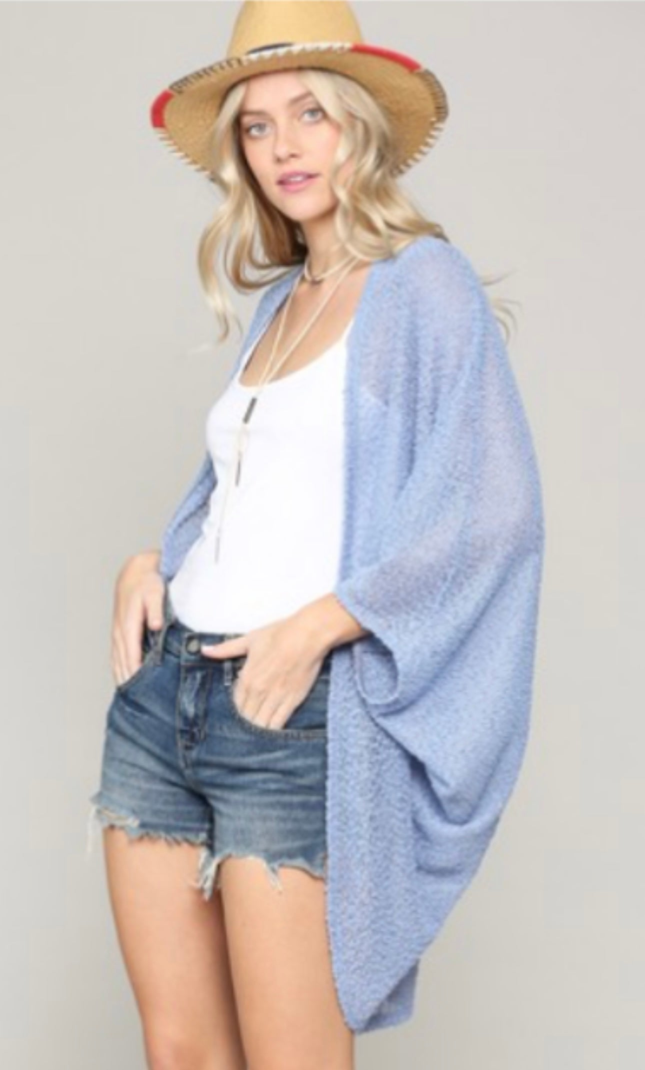 Oversized Textured Net Cardigan
